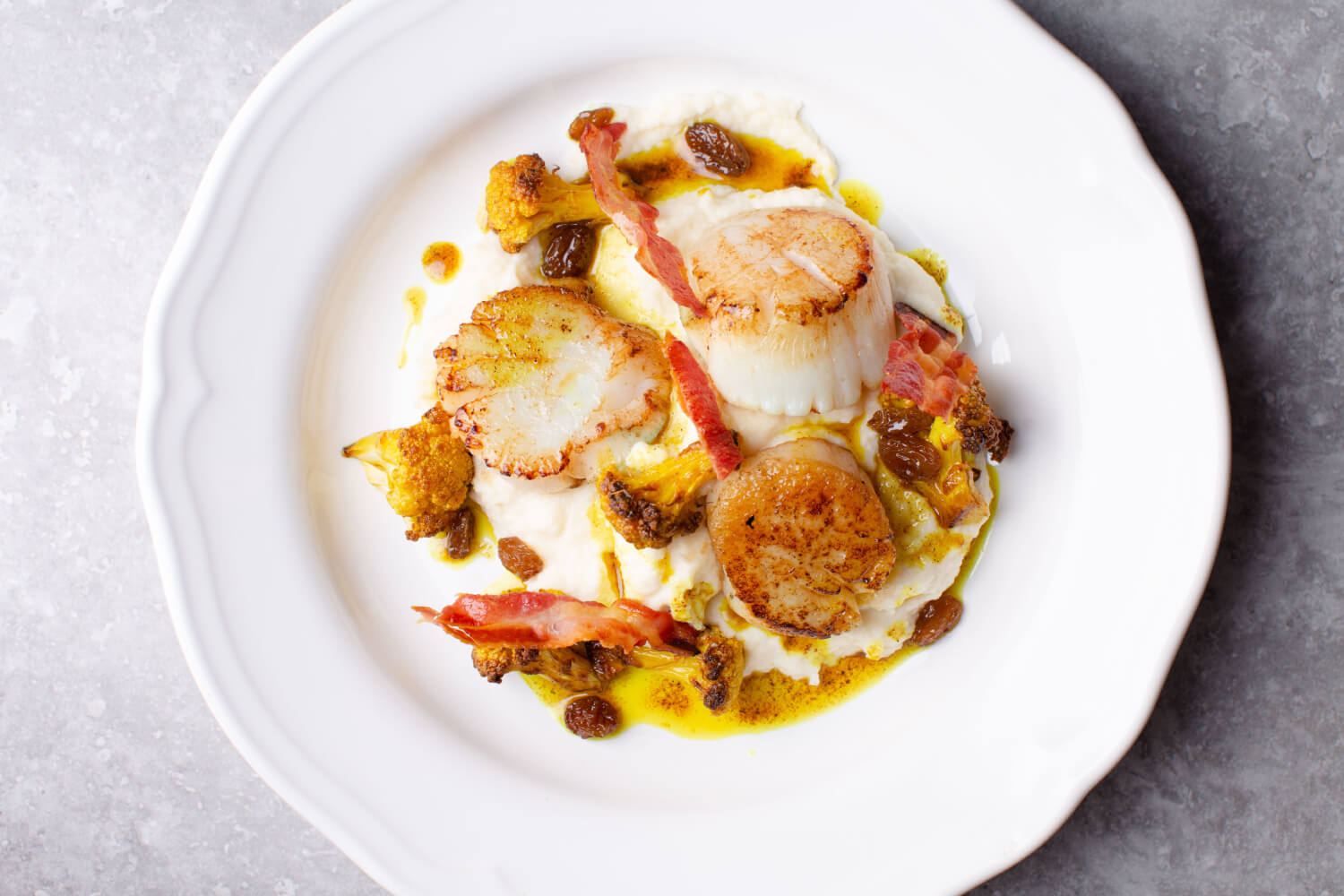 Seared Scallops with Maple Roasted Cauliflower and Pancetta - Maple ...