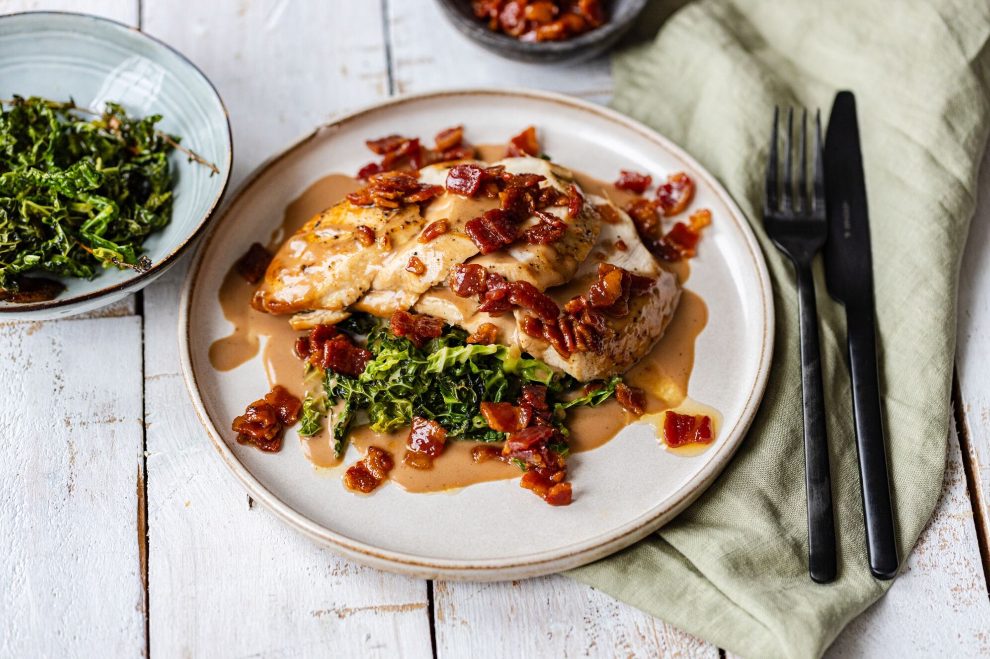 James Golding's Pan-Roasted Chicken Breast with Savoy Cabbage and Maple ...