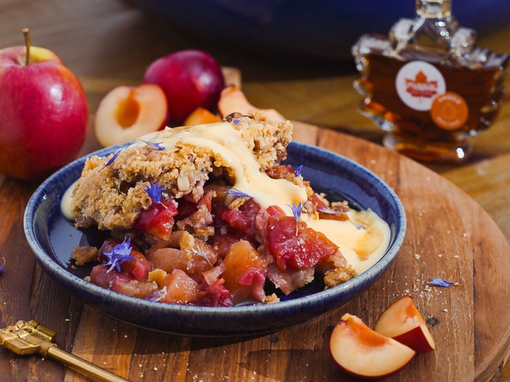 Apple, Plum, Pear and Maple Spiced Crumble - Maple from Canada